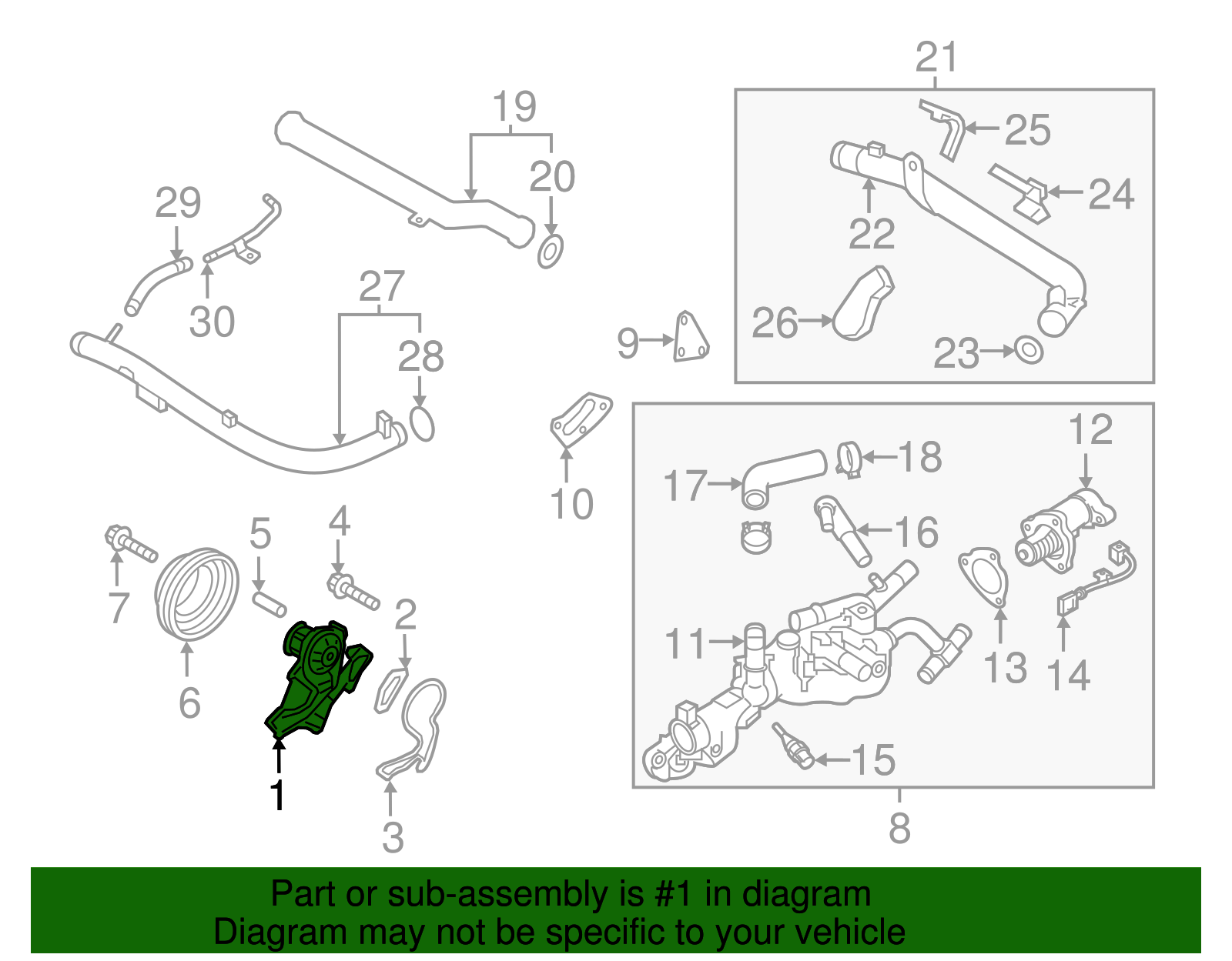 2015-2025 Hyundai Water Pump 25100-3CAC0 | OEM Parts Online