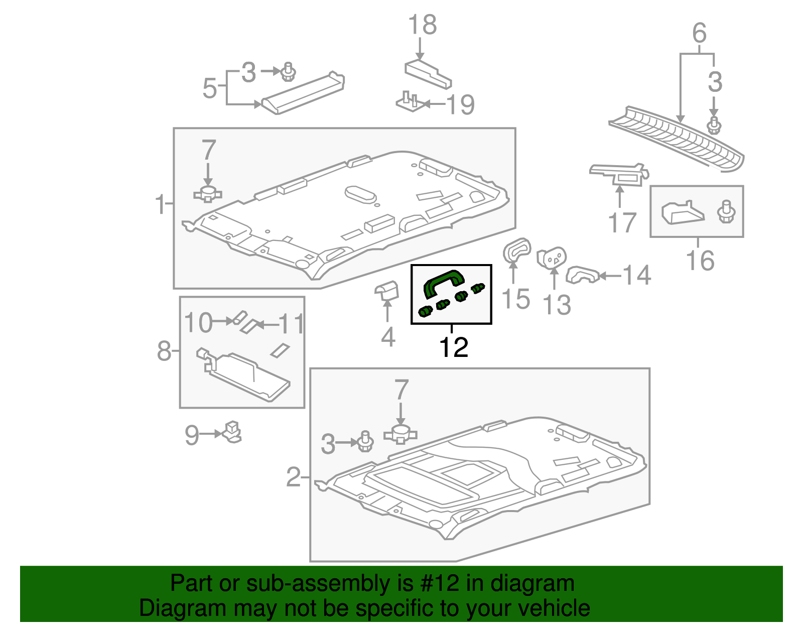83240-SNA-A01ZC - 2006-2015 Honda - Grab Rail Assembly *NH220L* (Clear ...