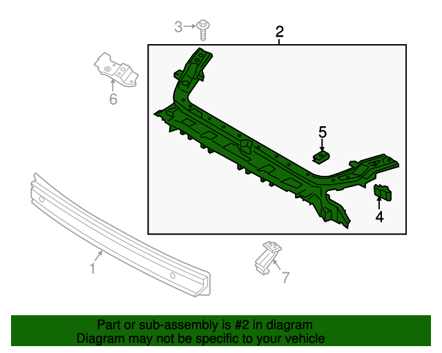 JR3Z8A284A - 2018-2021 Ford Mustang Upper Tie Bar Reinforcement - Lasco ...