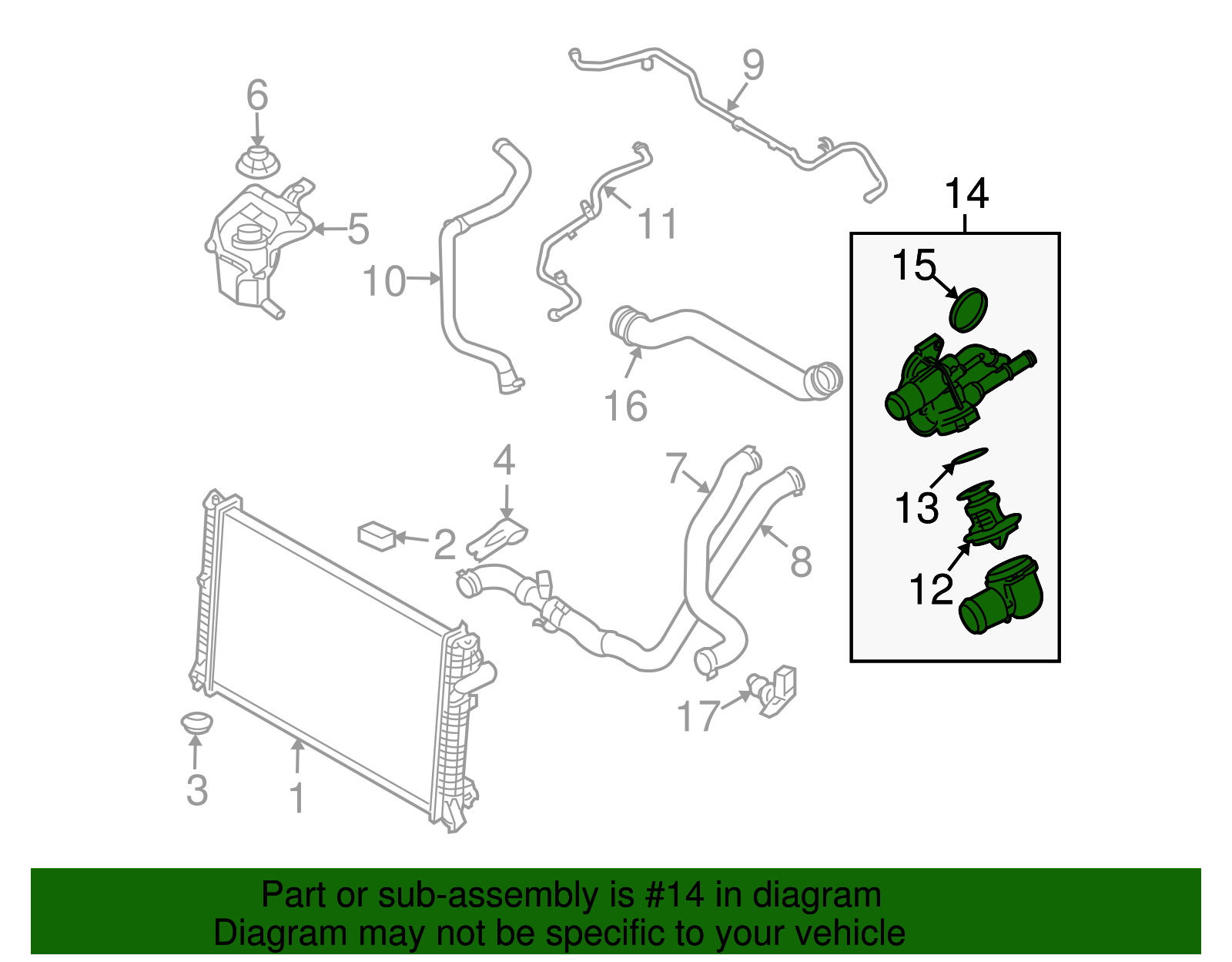 8M8Z-8A586-F - Thermostat Housing 2007-2012 Ford | Big 3 Auto Parts