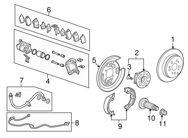 2007-2018 Acura RDX Park Brake Shoes 43154-STK-A01 | OEM Parts Online