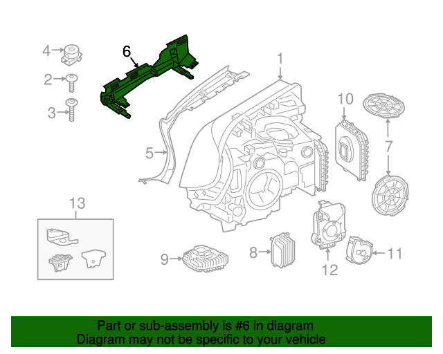 2017-2020 BMW Bracket headlight right 63-11-7-215-278 | AutoNation Parts