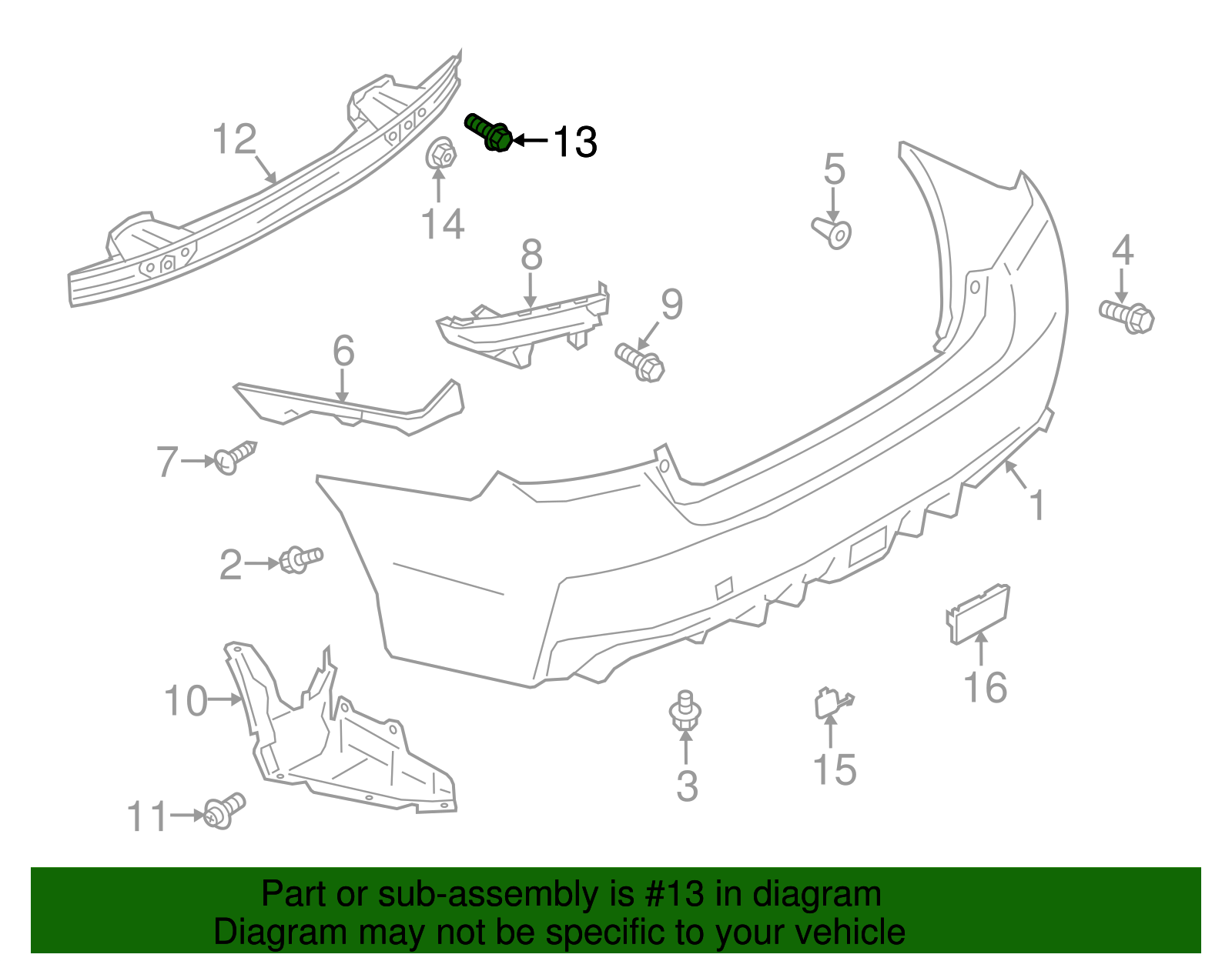 2012-2025 Subaru Impact Bar Bolt 901000356 | Subaru Parts Store