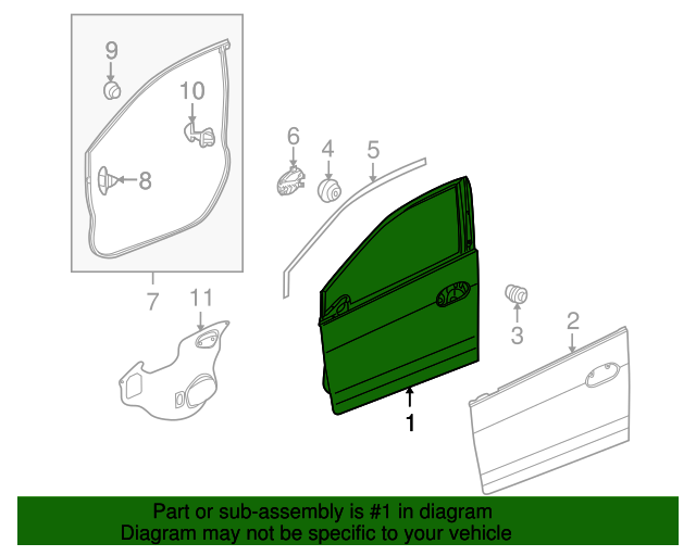 2010-2014 Honda Insight Door Shell 67010-TM8-A90ZZ | Honda Factory Parts