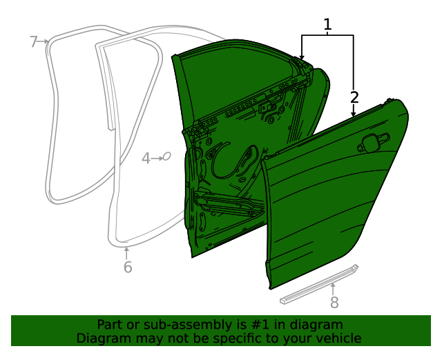 2020-2021 Cadillac CT4 Door Shell 84266928 | GMPartsDirect.com