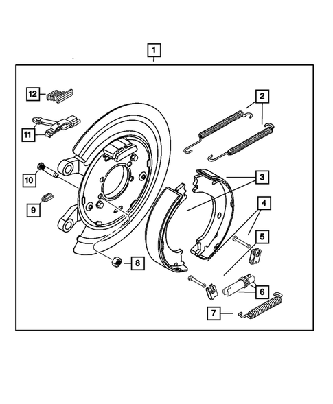 Parking Brake Lever, Cables, and Rear Disc Park Brake Assembly for 2010 ...