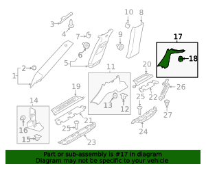 2020-2022 Land Rover Range Rover Sport Lower Pillar Trim LR128878 ...