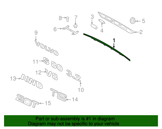 2007-2016 Volvo S80 Trim Molding 31278856 | TascaParts.com