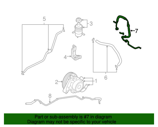 2007-2009 Hyundai Santa Fe Power Steering Pressure Hose 57510-0W500 ...