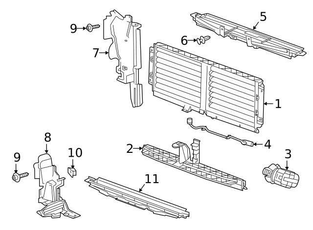 2019-2022 Cadillac XT4 Radiator Shutter Assembly 84738077 | TascaParts.com