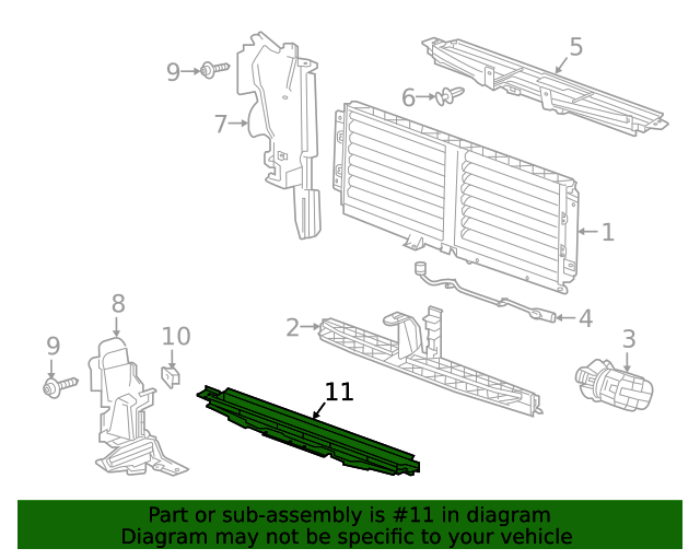 2019-2022 Cadillac XT4 Radiator Air Lower Baffle 84580181 ...