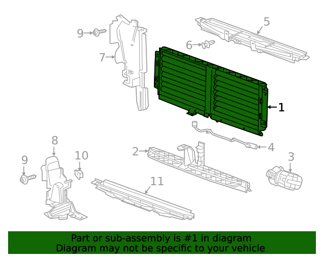 2019-2022 Cadillac XT4 Radiator Shutter Assembly 84738077 | TascaParts.com