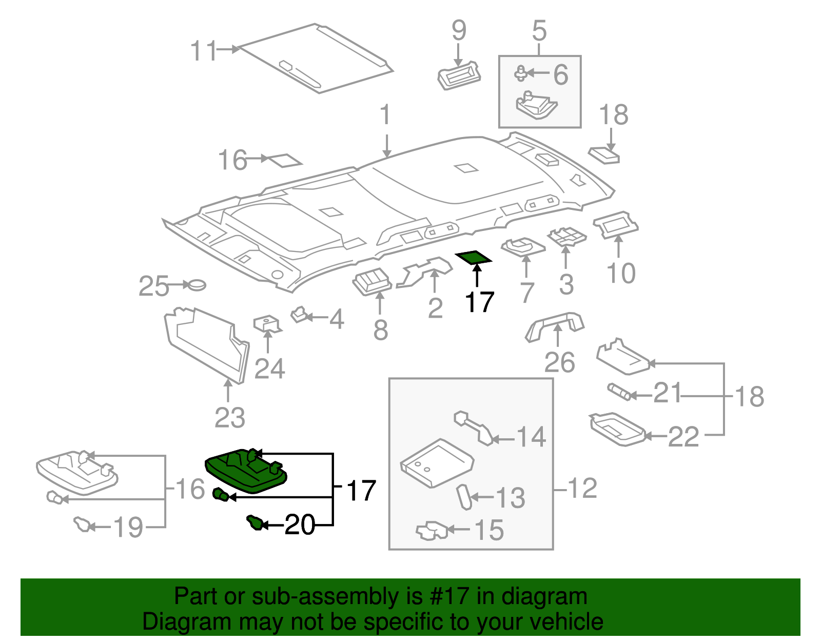 Genuine Toyota Dome Lamp part# 81240-0C060-B0 for 2007-2022 Toyota ...
