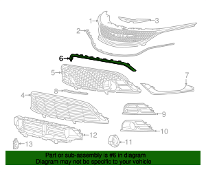 2015-2017 Chrysler 200 Upper Molding 68203029AB | TascaParts.com