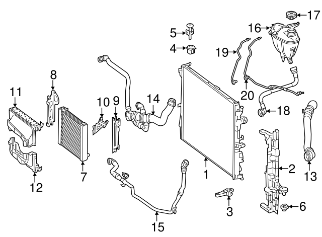 222-501-64-84 - Radiator Coolant Hose 2014-2017 Mercedes-Benz S 63 AMG ...