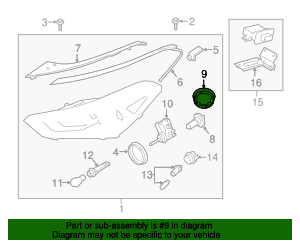 Genuine Headlamp Dust Cap for 2016-2018 Hyundai Tucson | Part# 92140 ...