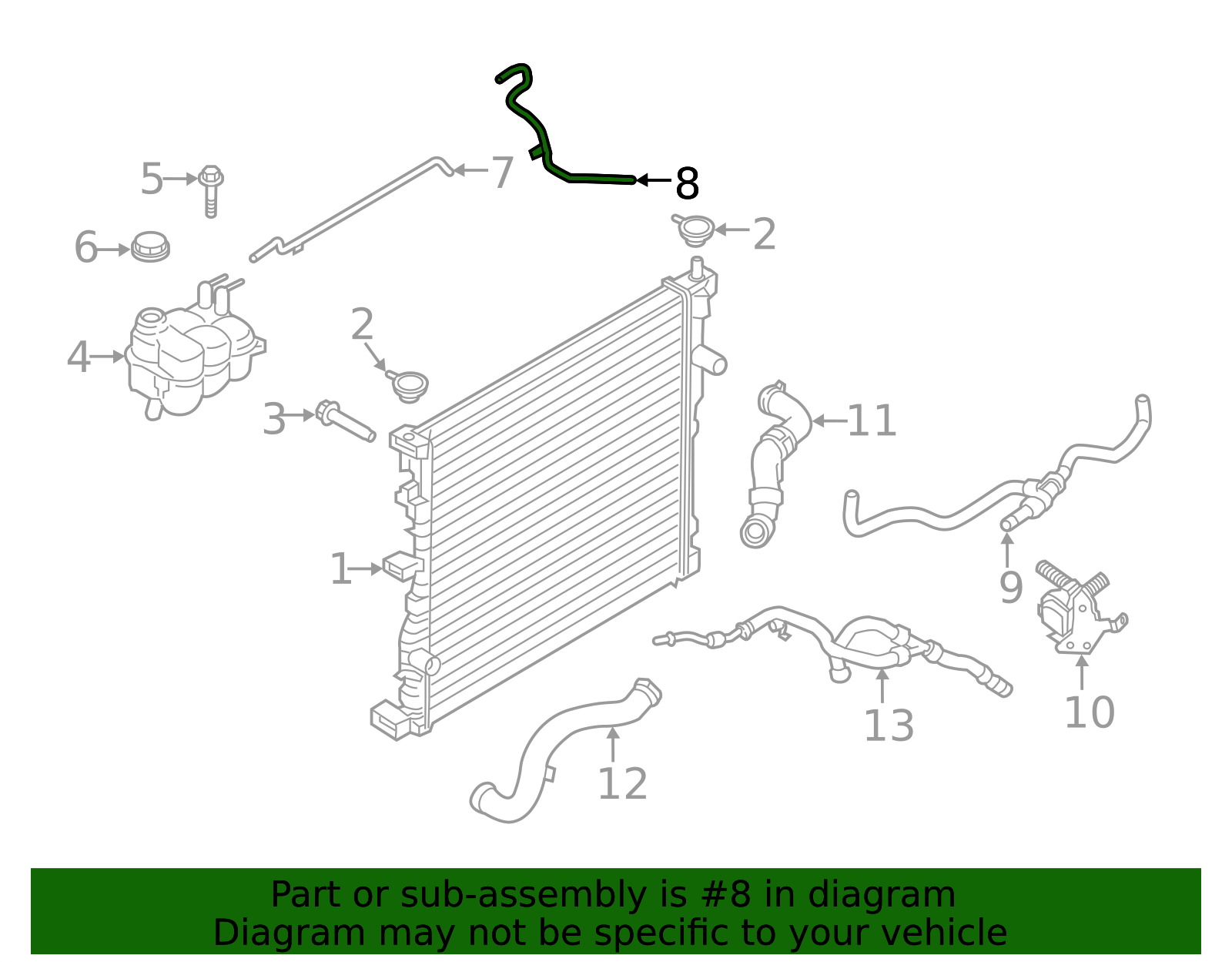 P1MZ-8B081-B - Engine Coolant Overflow Hose 2023-2024 Ford | Big 3 Auto ...