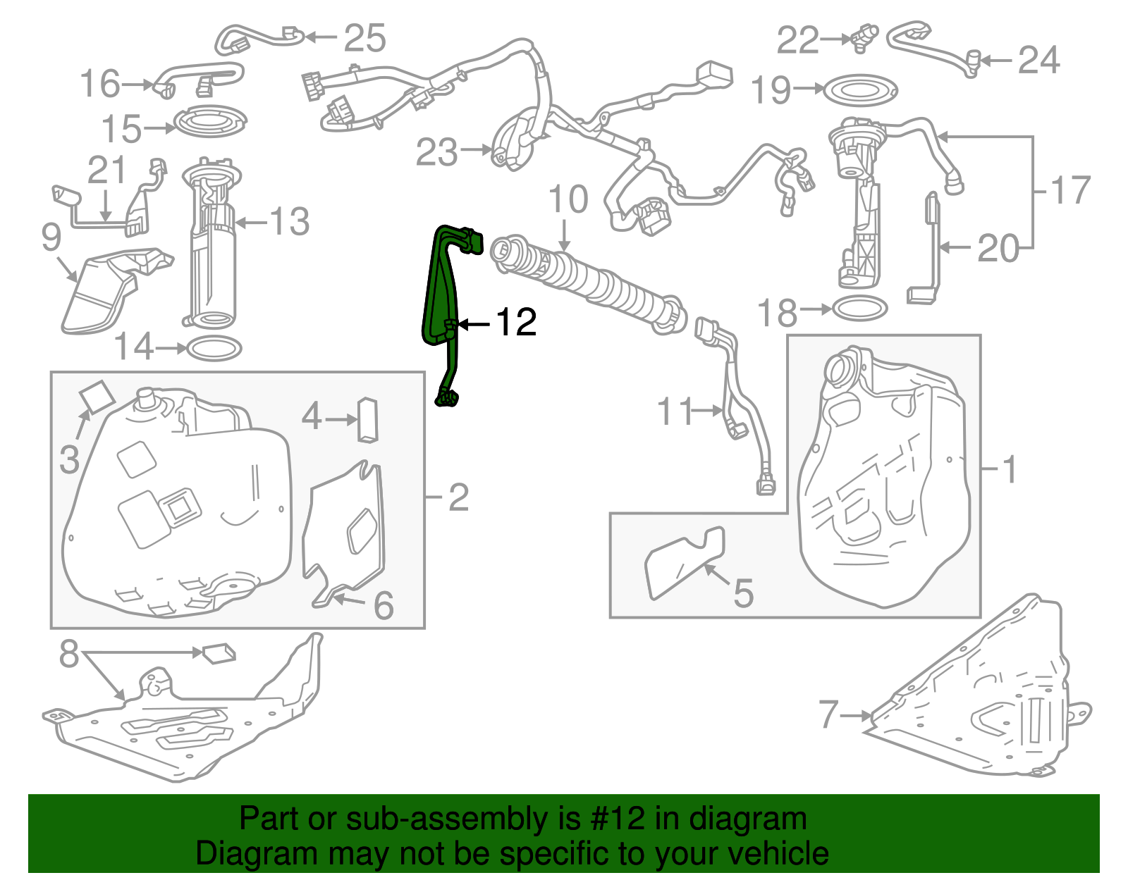 2014-2019 Chevrolet Corvette Fuel Feed and Vapor Pipe 84007694 GM ...