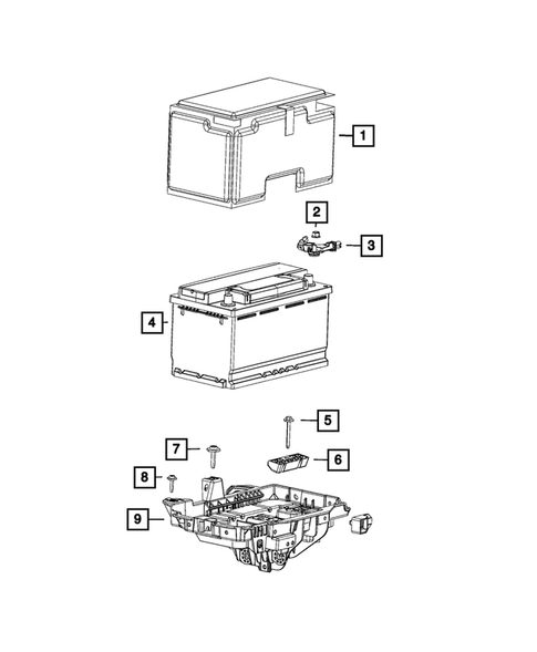 Battery, Battery Tray and Cables for 2018 Jeep Cherokee | Mopar Estores