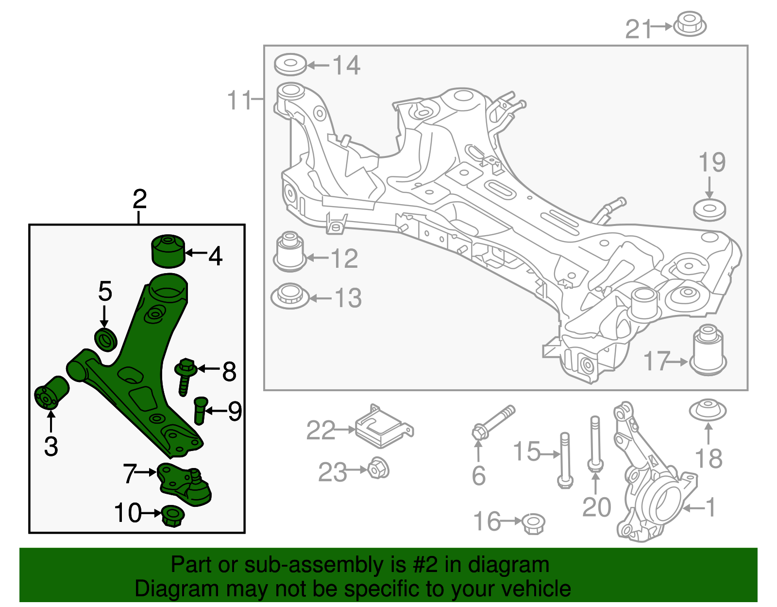 2014-2016 Kia Sportage Lower Control Arm - Driver's Side (LH) 54500 ...