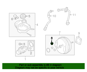 34336893085 - 2006-2024 BMW Power Brake Booster Check Valve Seal (34-33 ...