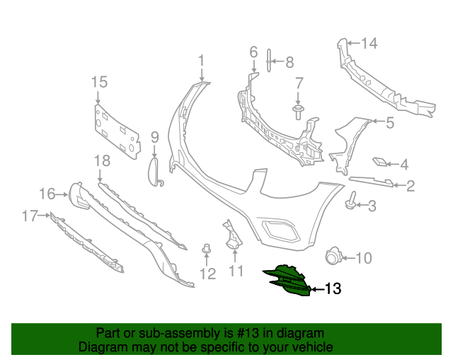 2016-2019 Mercedes-Benz Outer Grille 253-885-02-22 | MB OEM Parts