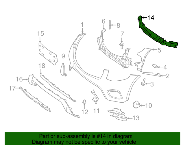253-885-01-00 - Bumper Impact Absorber 2016-2019 Mercedes-Benz ...