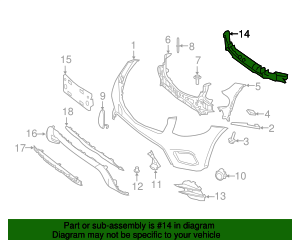 253-885-01-00 - Bumper Impact Absorber 2016-2019 Mercedes-Benz ...
