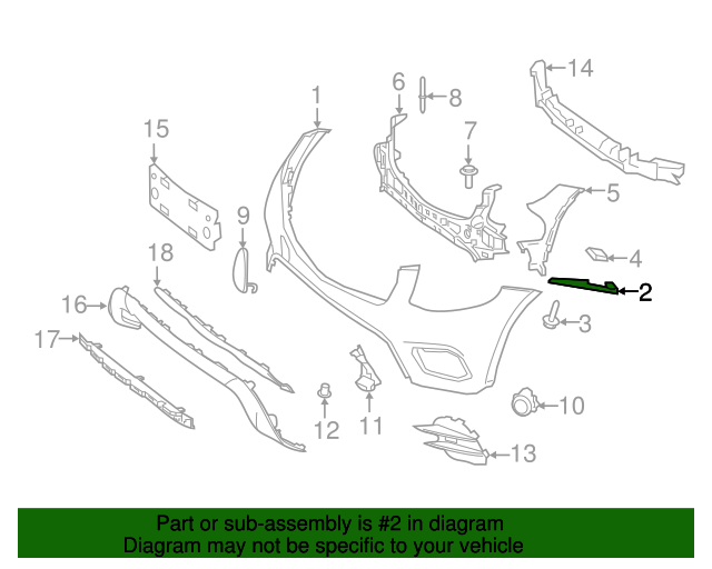 253-885-67-01 - Bumper Cover Guide 2016-2022 Mercedes-Benz | Mercedes ...