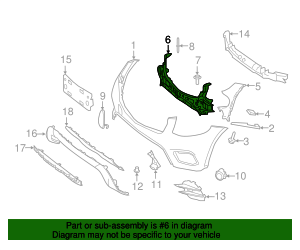 2016-2019 Mercedes-Benz Bumper Cover Support 253-885-00-65 ...