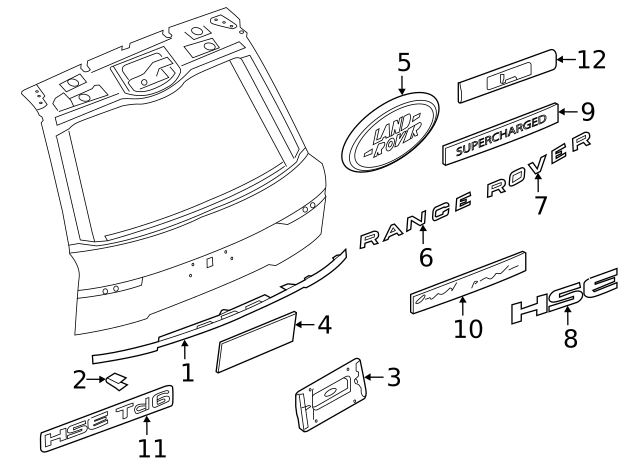Genuine Center Molding for 2013-2021 Land Rover Range Rover | Land ...