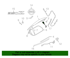 2004-2009 Nissan 350Z Trunk Lid Spring 84415-CE400 | OEM Parts Online