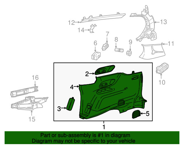 2017-2020 Chrysler Quarter Trim Panel - Driver's Side (LH) 5RJ23DX9AI ...