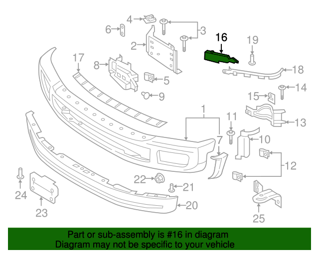 HC3Z-17C947-G - Reinforcement - 2017-2019 Ford | Lasco Auto Parts