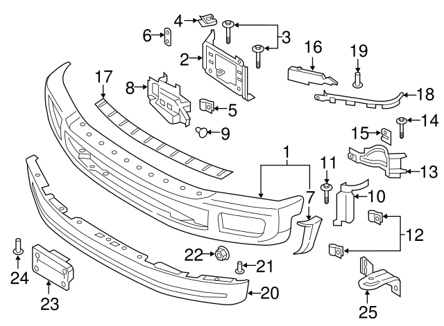 2017 Ford Bumper HC3Z-17757-FPTM | Varsity Ford
