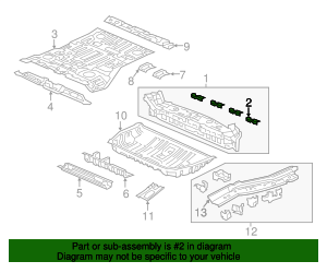 65753-THR-A00ZZ - Rear Body Panel Stiffener 2018-2024 Honda Odyssey ...