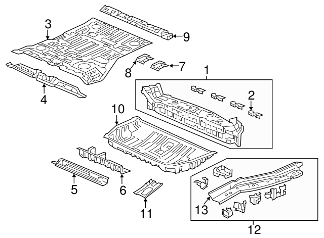 Cr Mbr Rear Floor 65750-THR-A02ZZ | OEM Parts Online