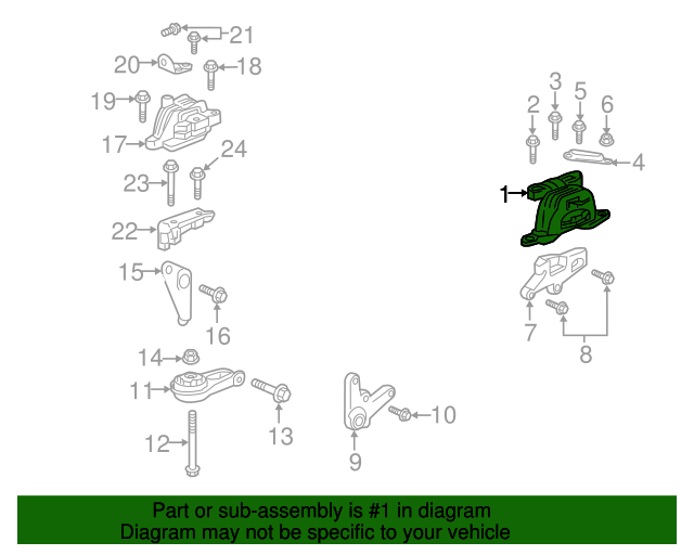 2016-2019 Chevrolet Malibu Engine Mount 84125837 GM | GMPartsDirect.com