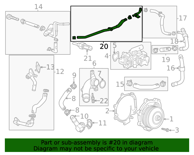 2020-2024 GM Engine Coolant Air Bleed Hose 55515485 GM | GMPartsDirect.com