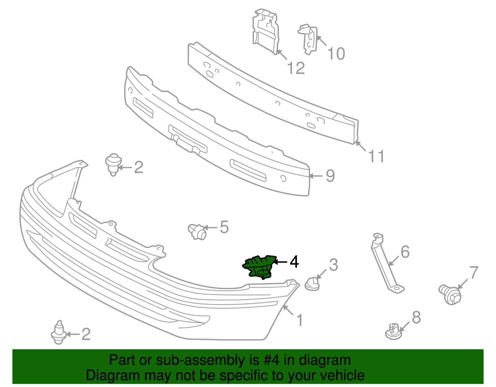 1998-2002 Toyota Corolla Side Bracket 52143-12360 | Toyota Parts Center