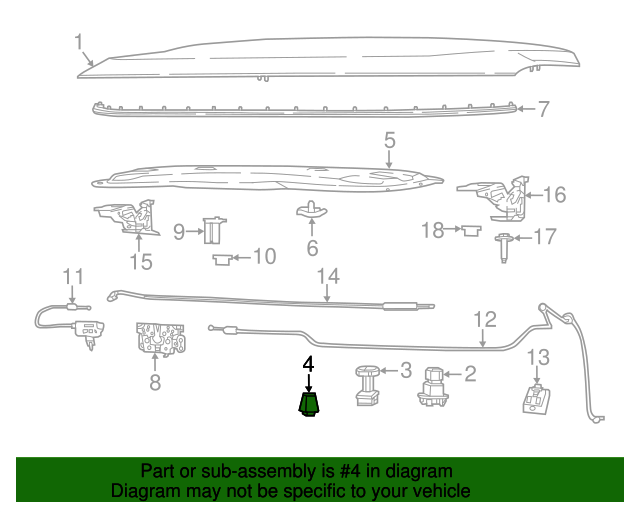 2017-2023 Jeep Compass Hood Bumper 68284567AA | Mopar Parts Canada