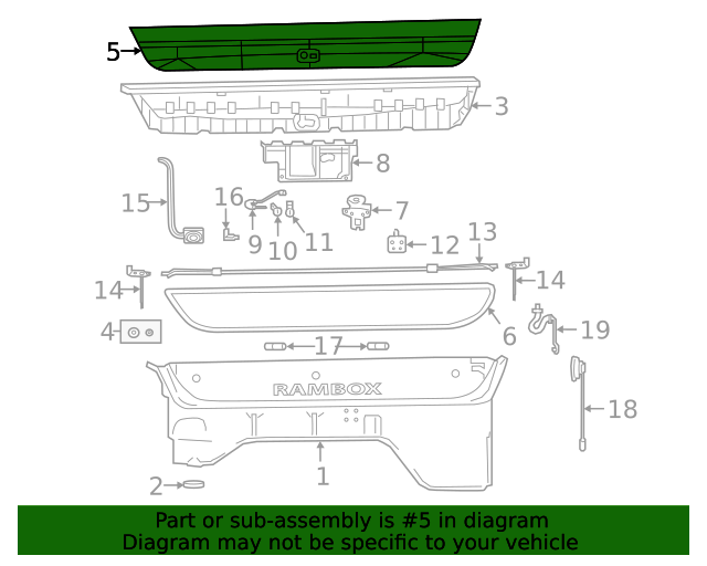 2019 Ram 1500 Applique Panel - Passenger Side (RH) 6RN04TZZAB ...