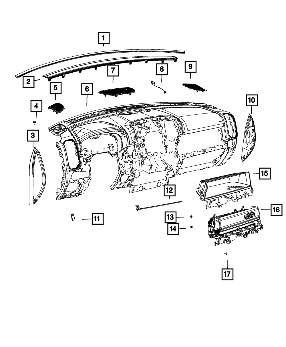 2021-2025 Ram 1500 Instrument Panel Glove Box 7CC621X9AB | Mopar OEM ...