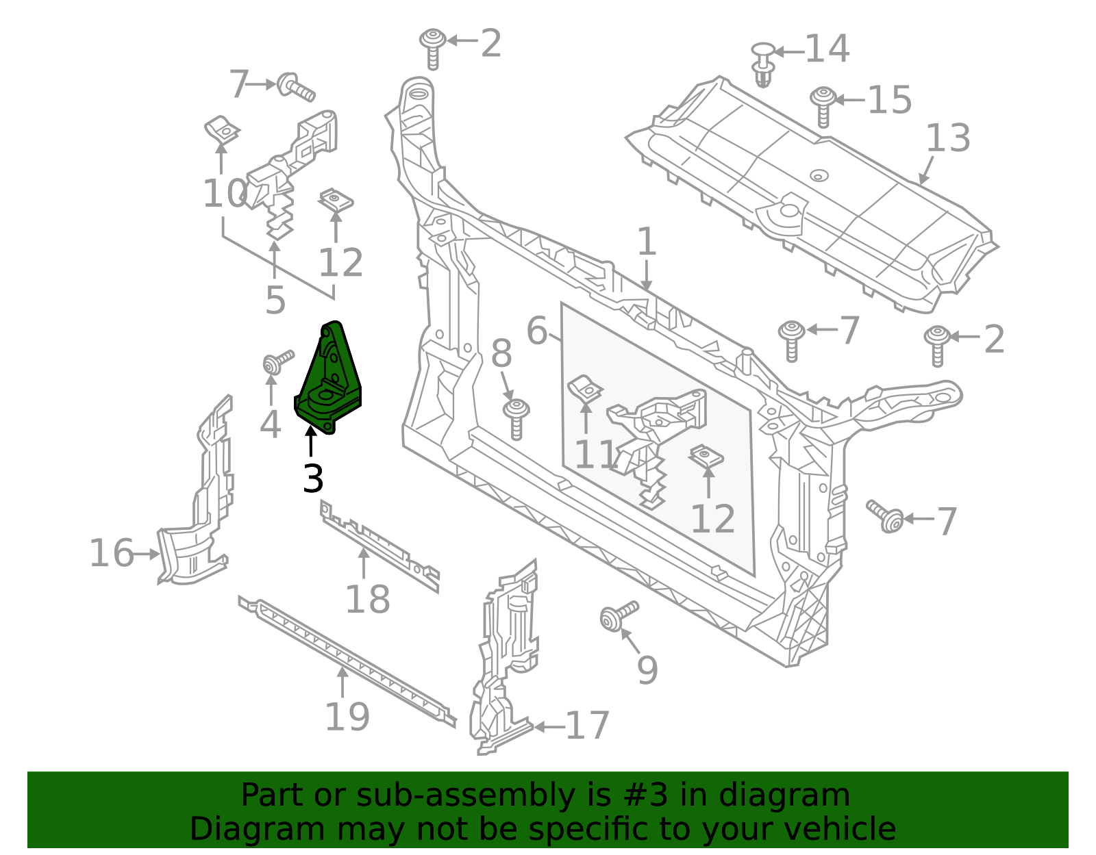 2019-2025 Audi Radiator Mount Bracket 4K0-805-201-A | Audi OEM Parts Online