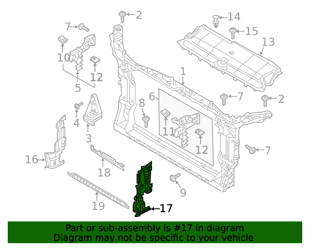2019-2023 Audi Radiator Support Baffle 4K0-121-283-AC | AutoNationParts.com