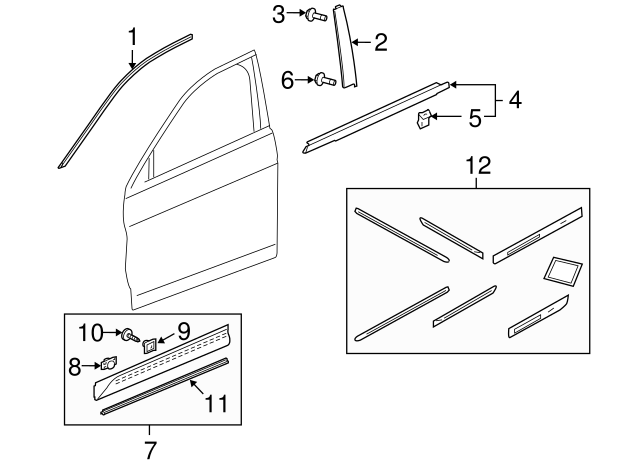 2010-2015 Honda Upper Molding 72425-TP6-A01 | OEM Parts Online
