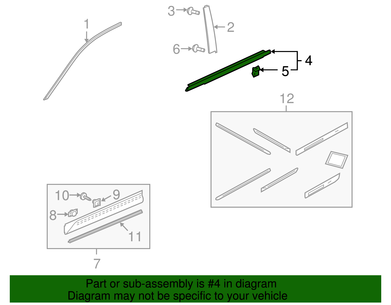 72450-TP6-A01 - Belt Molding 2010-2015 Honda | Honda Parts Online