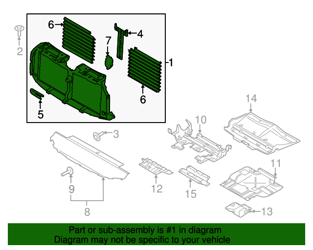 2015-2017 Ford F-150 Radiator Shutter Assembly FL3Z-8475-F ...
