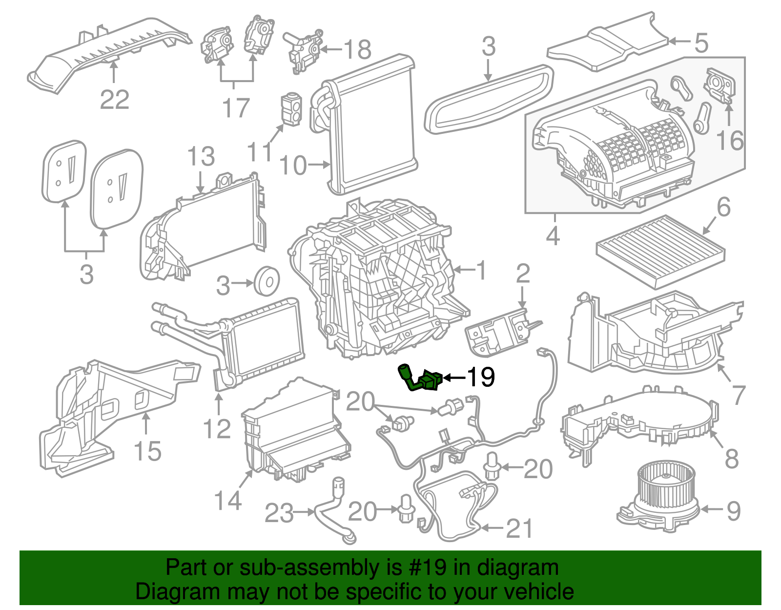 2016-2025 GM Air Conditioning Evaporator Temperature Sensor 23506196 GM ...