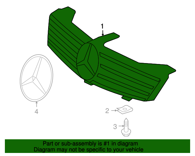 2006-2008 Mercedes-Benz Grille 219-880-03-83 | AutoNation Parts